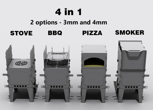 Universal stove 4 in 1. Pizza, grill, smoker, oven. A set of DXF files ...