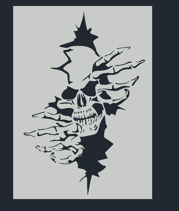 Skull 2. Free DXF file for plasma, laser cutting. | Cutting plan DXF