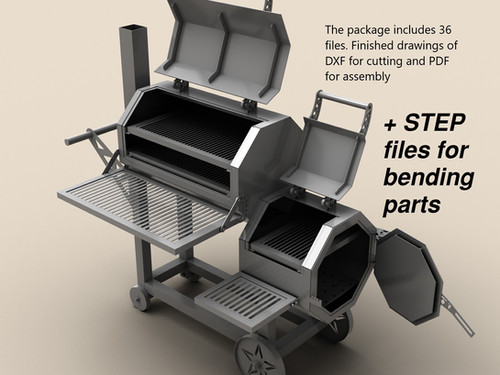 Smoker DIY plan. A set of DXF files + drawings for assembly. | Cutting ...