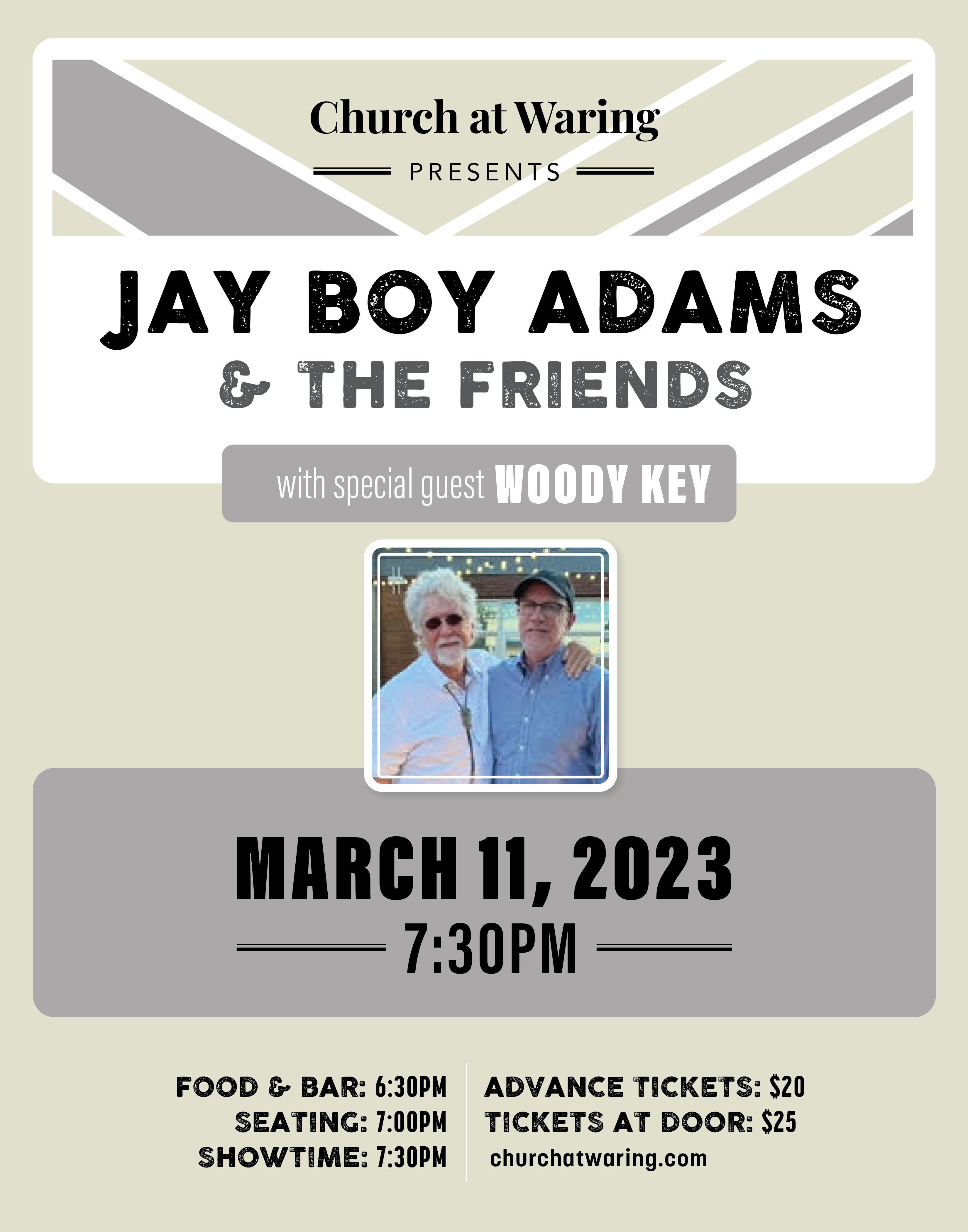 Jay Boy Adams & The Friends with special guest Woody Key | Church at Waring
