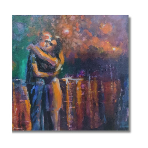 Couple Acrylic Painting on Canvas For Living Room Shop Online From Best ...