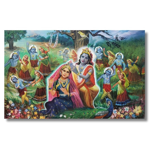 Radha Krishna Rasleela Painting on Canvas For Living Room Buy Online ...
