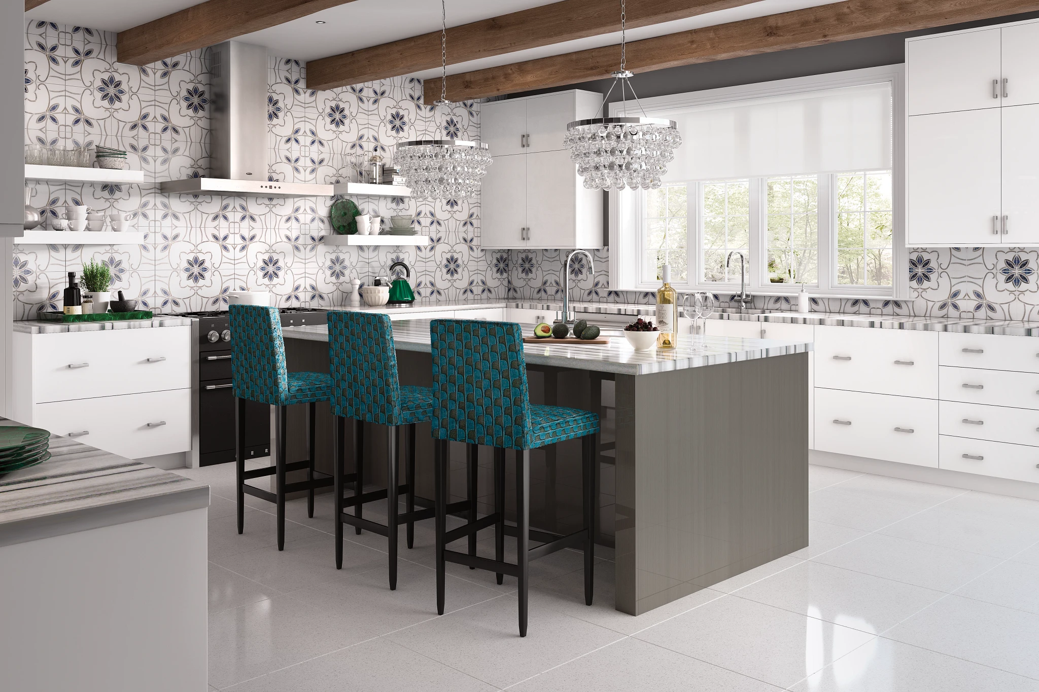 UltraCraft South Beach Linear Silver Cabinets | Alba Kitchen