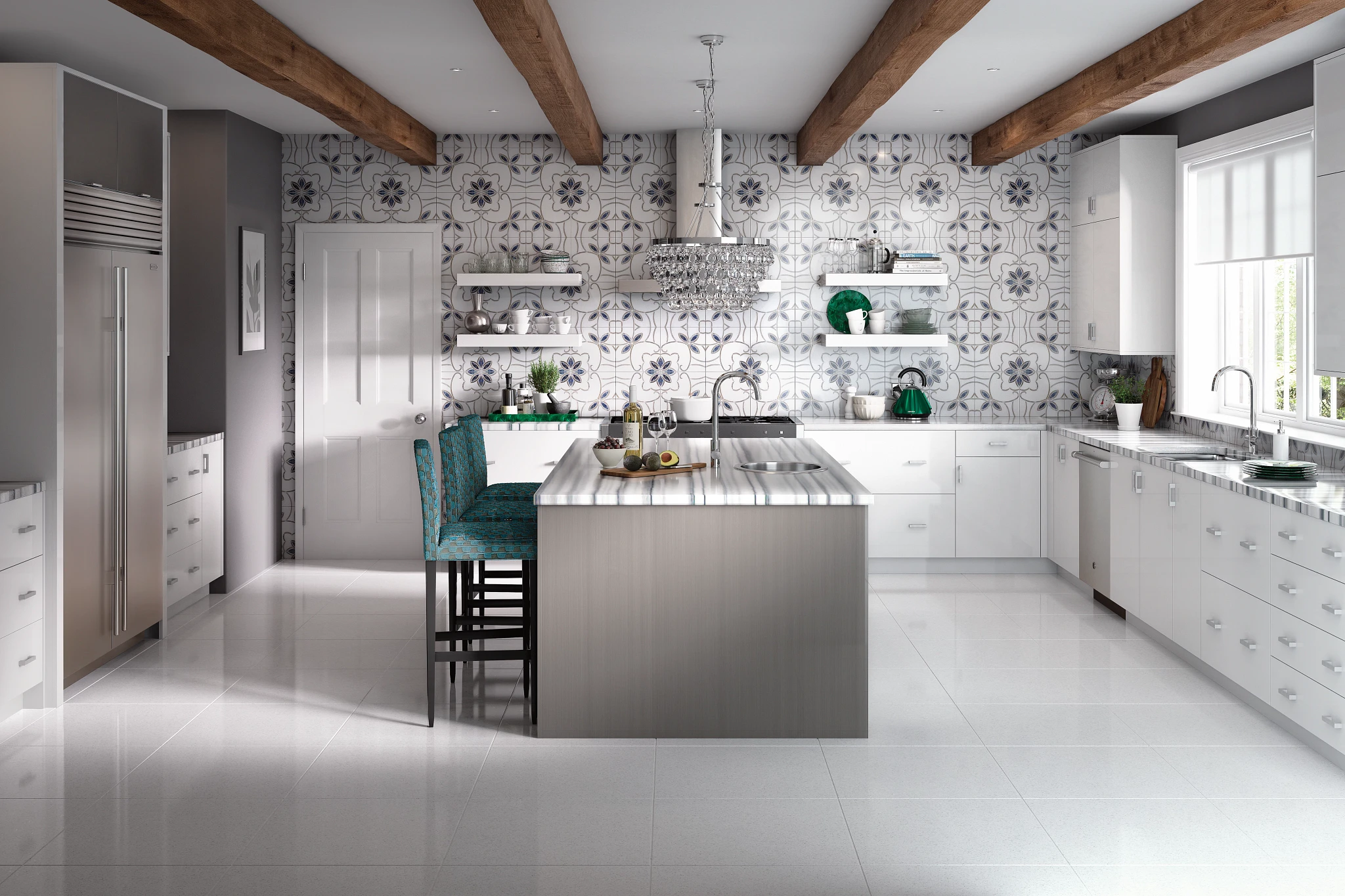 UltraCraft South Beach Linear Silver Cabinets | Alba Kitchen