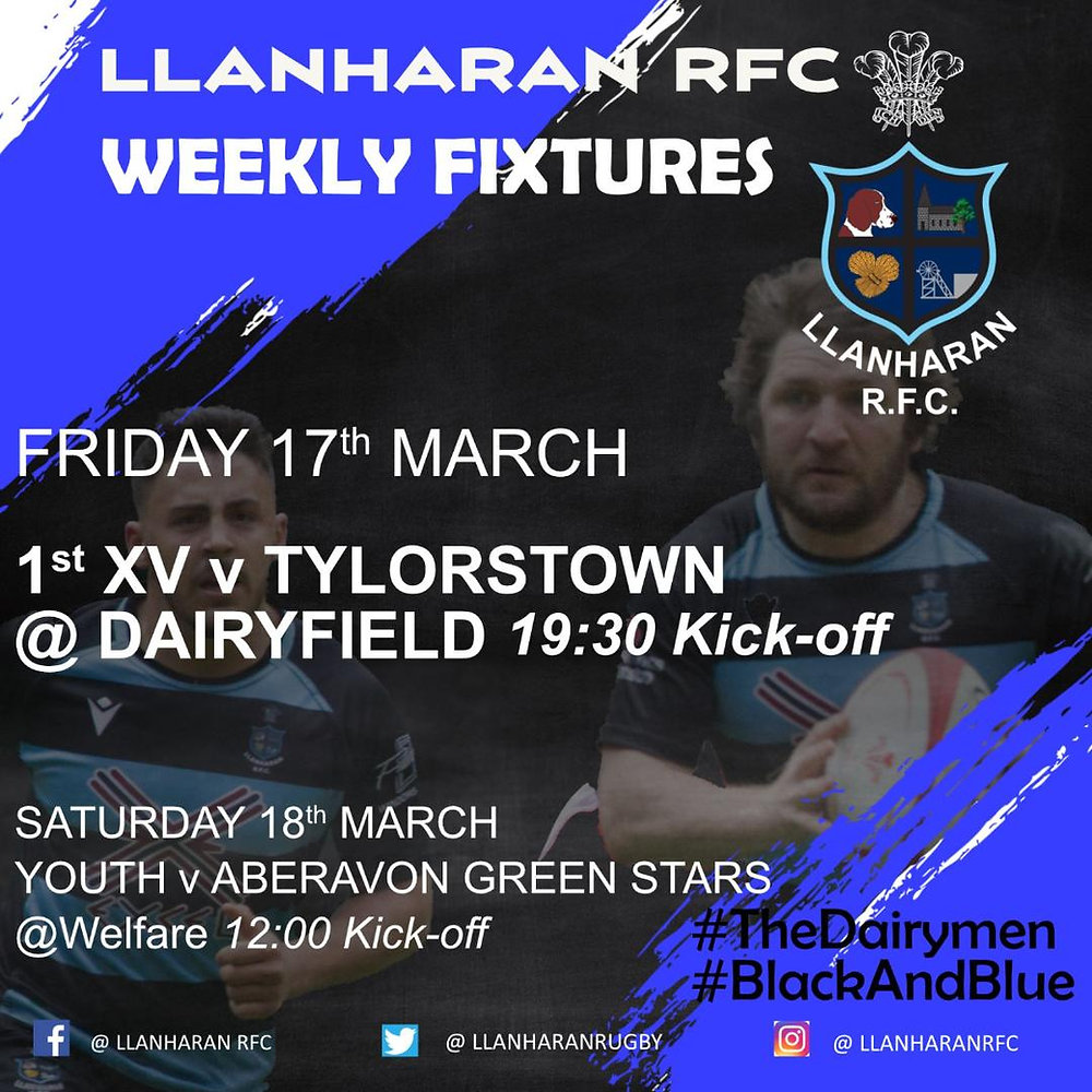 Llanharan RFC Weekly Fixtures