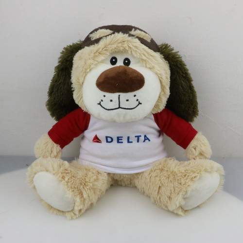 Plush pilot dog weraing goggle customized delta airline mascot | Best ...