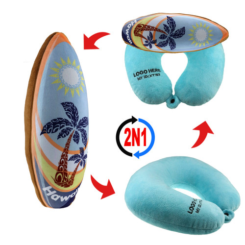 Hawaiian Surfboard Plush and Neck Pillow, 2 In 1 Convertible ...