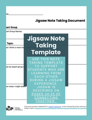 Jigsaw Note Taking Template | Applied Coaching
