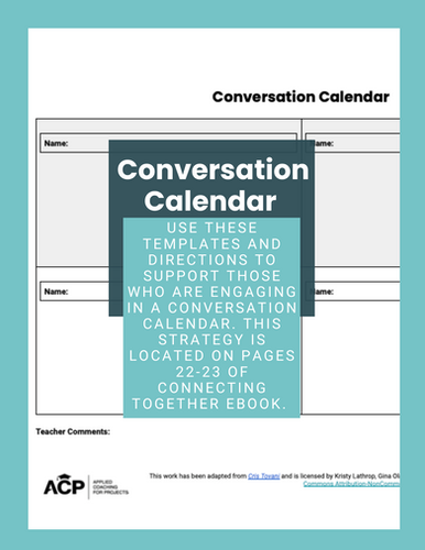 Conversation Calendar | Applied Coaching