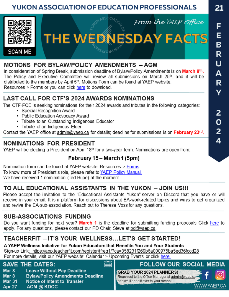 Newsletter: The Wednesday Facts | YAEP