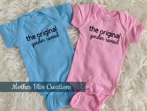 The Original Gender Reveal | Bodysuit Set | boy or Girl | Gender Reveal ...