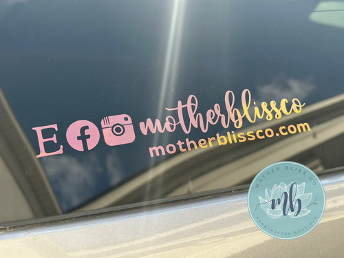 Small Business Social Media Handle Marketing Decals | Mother Bliss Co
