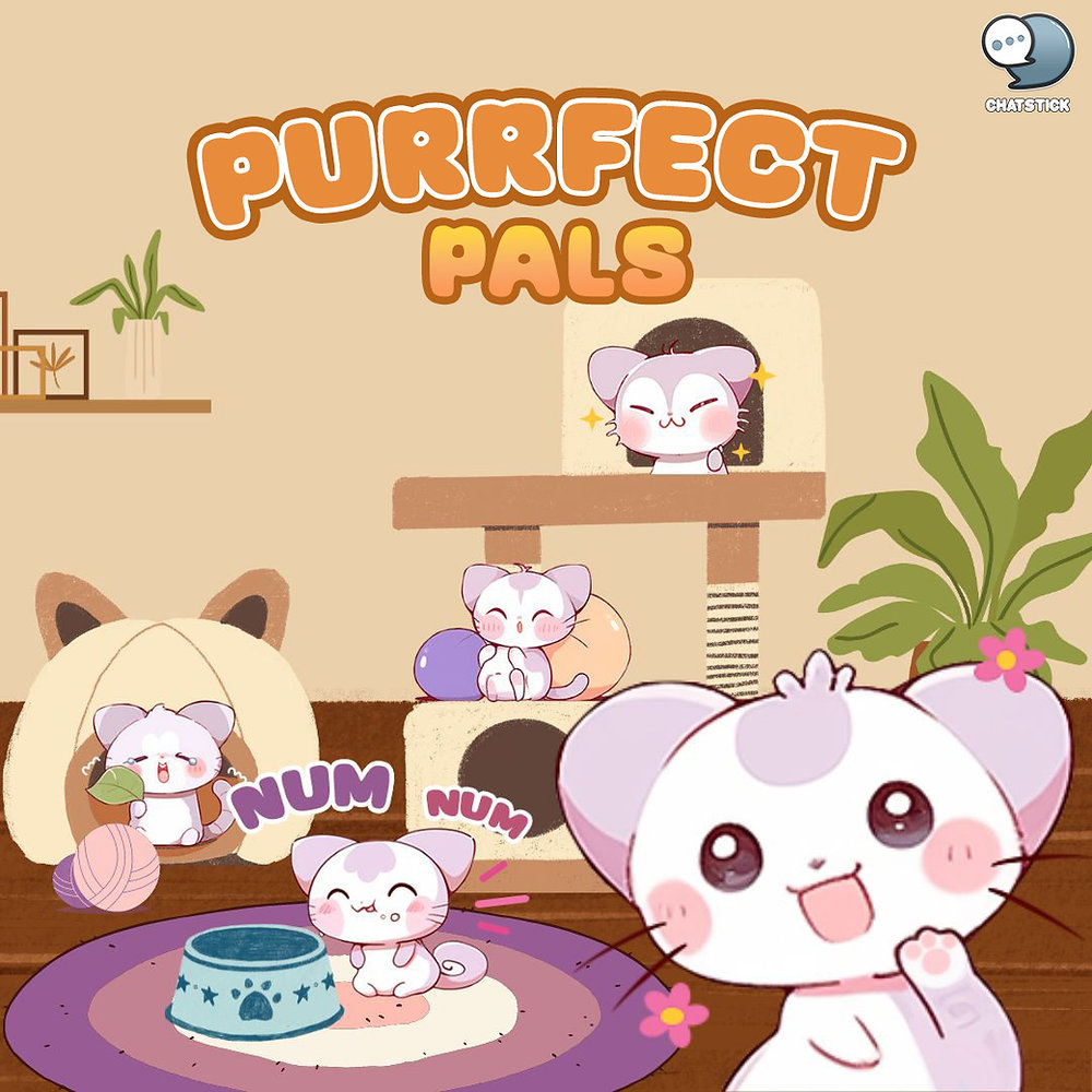 Line stickers cute little cat