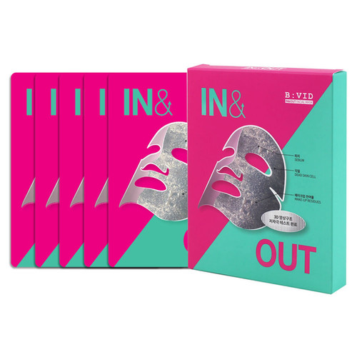 B:VID IN&OUT Korean Exfoliating Oil Absorption Mask - Box of 5 pieces ...