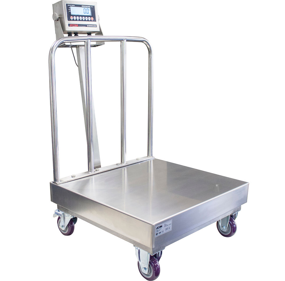 OP-915SS Stainless Steel Washdown Bench Scale with Wheels and Backrail ...