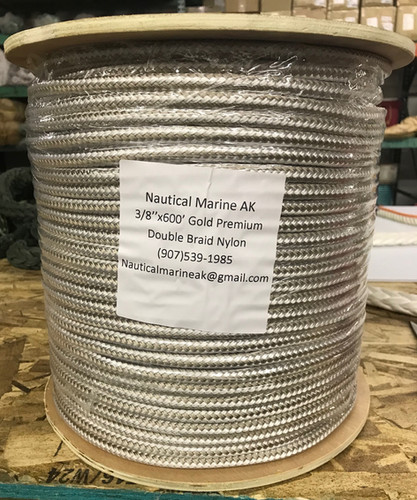 PREMIUM GOLD DOUBLE BRAID NYLON 5/16” - 1” IN STOCK | Nautical Marine AK