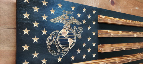 Subdued USMC Marines Challenge Coin Display Flag, Holds 90-100 Coins ...