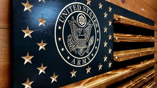 U.S. Army Challenge Coin Display Flag, Holds 90-100 Coins | Bayou Built