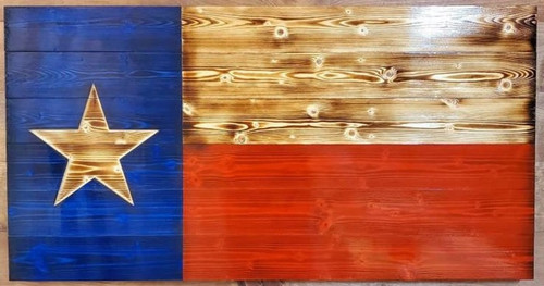 Rustic Lonestar Wooden Texas Flag | Bayou Built