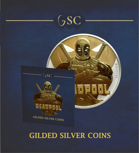 2018 24k Gilded Silver Deadpool Edition 1Oz .999 Tuvalu Coin | GSC
