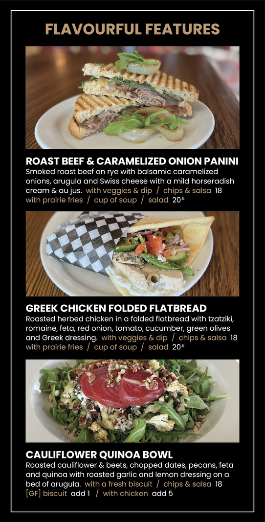 Lady of the Lake Menu