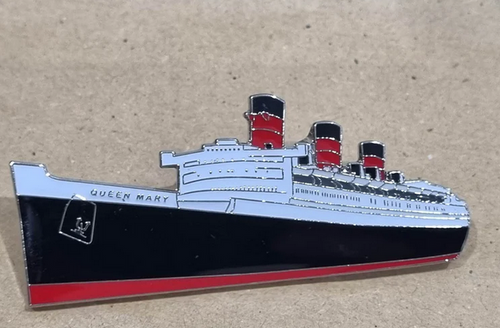 Queen Mary Enamel Brooch Pin Badge | TierneyModelRailway