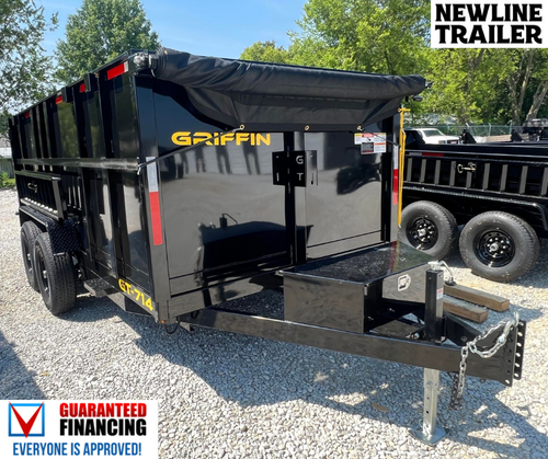 2024 Griffin Dump Trailer 7x14, 4' Sides, HEAVY DUTY, Ramps, Tarp, 14K ...