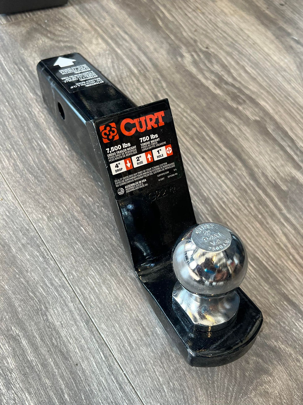 Curt Ball and Hitch, 4" Drop, 2" Rise, 1" Hole, Stainless Steel ...
