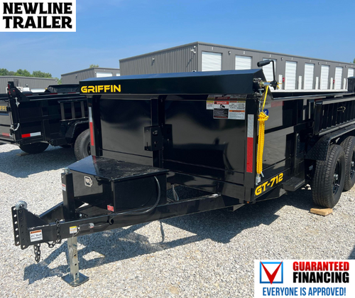 2025 Griffin Dump Trailer 7x12, KTI Pump, Tarp Kit, 2' Sides, 14K GVWR ...