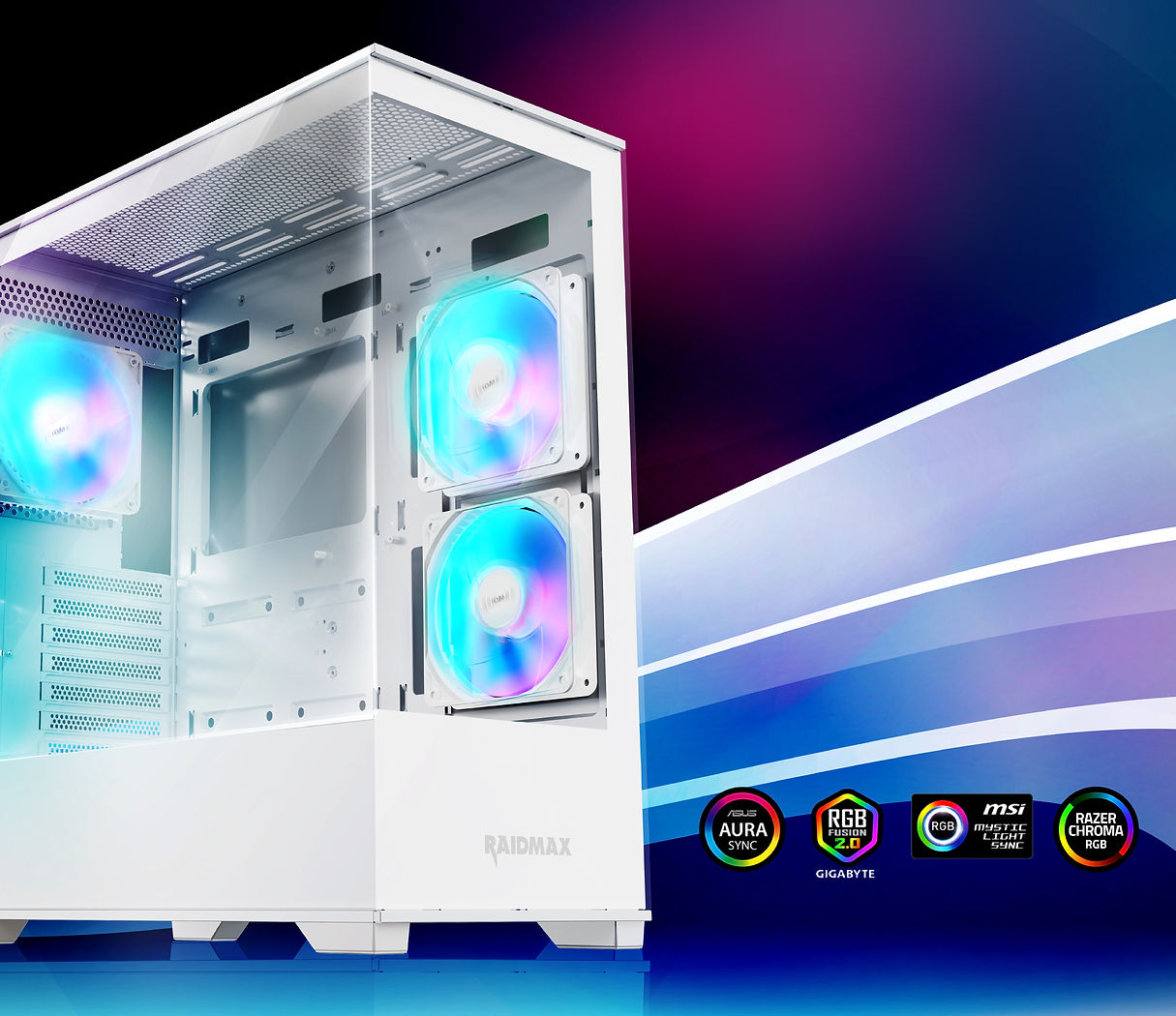 RAIDMAX Infinita I801 ATX MID TOWER CASE White ARGB | VRC Online Shop