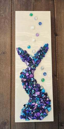 #145 Turquoise & purple crushed shell mermaid tail | Re-Generation