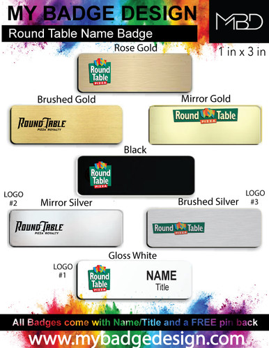 Round Table Employee Name Badge | MYBADGEDESIGN.COM