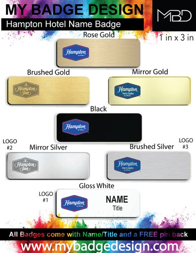 Hampton Hotel Name Badge | MYBADGEDESIGN.COM