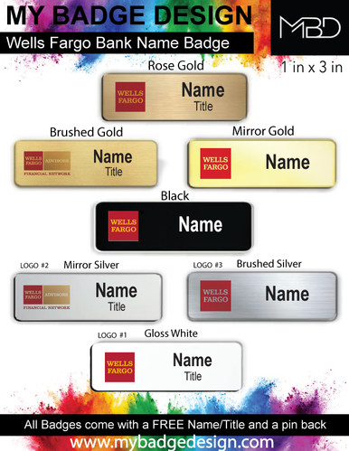 Wells Fargo Bank Name Badge | MYBADGEDESIGN.COM