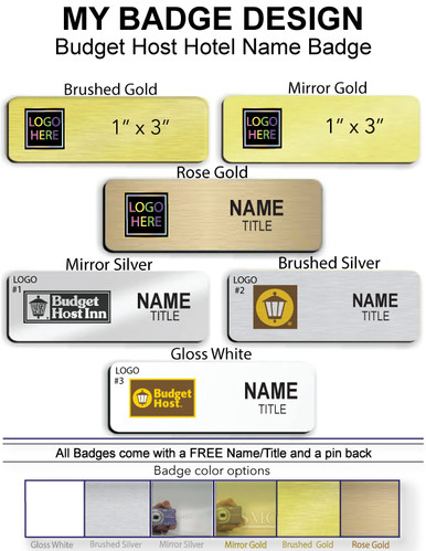 Budget Host Name Badges | MYBADGEDESIGN.COM