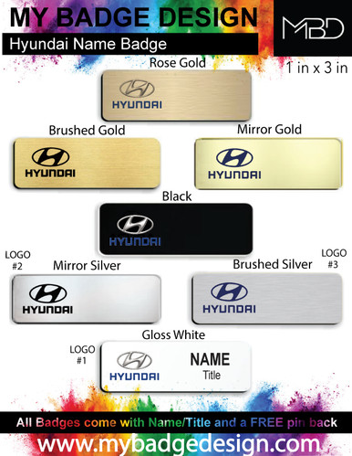 Hyundai Name Badges | MYBADGEDESIGN.COM