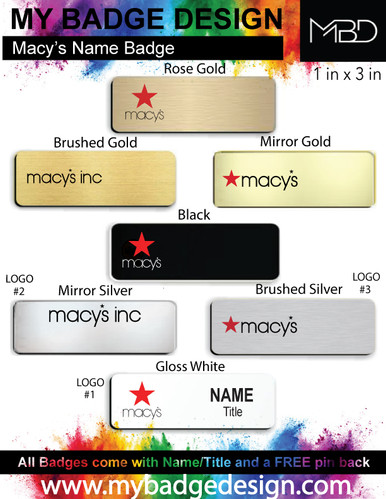 Macy's Name Badge | MYBADGEDESIGN.COM