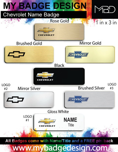 Chevrolet Name Badges | MYBADGEDESIGN.COM