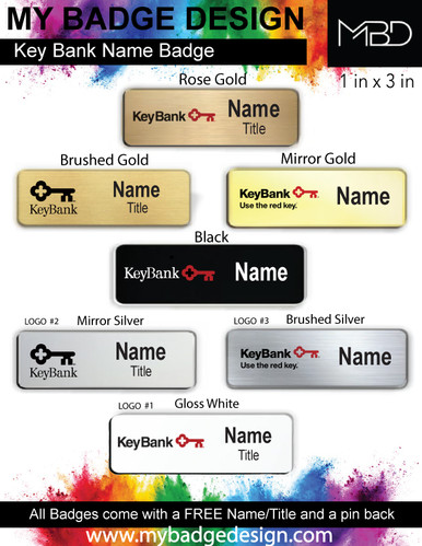 Key Bank Name Badge | MYBADGEDESIGN.COM