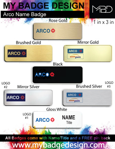 Arco Name Badges | MYBADGEDESIGN.COM