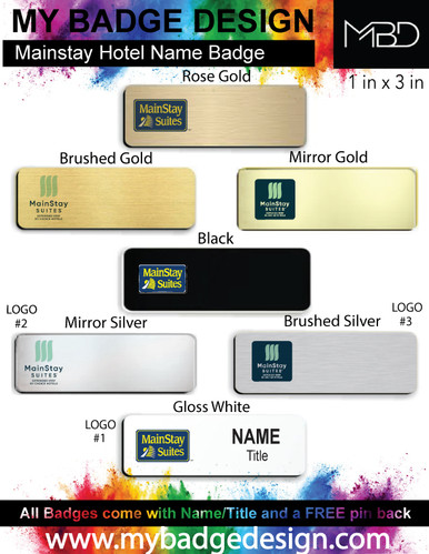 MainStay Hotel Name Badge | MYBADGEDESIGN.COM