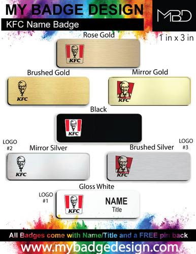 KFC Employee Name Badge | MYBADGEDESIGN.COM