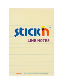 Hopax Stick'n Line Notes 4" x 6" - Yellow 100張/本 | 宏豐文儀有限公司