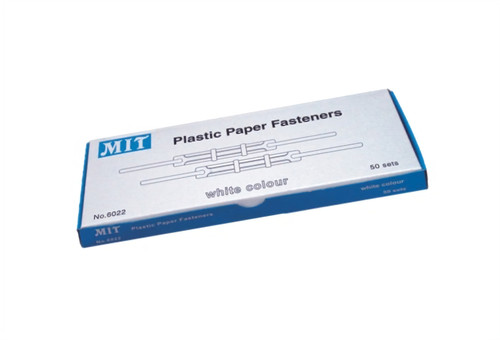 Mit 6022 Plastic Paper Fastener 50 sets/box, white | 宏豐文儀有限公司