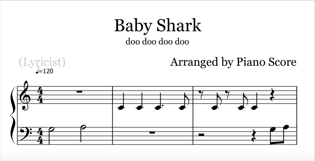 Easy Piano Score | Pianoscore