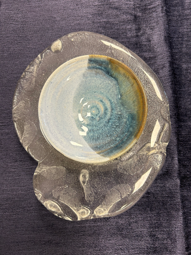 Sand cast glass bowl with ceramic insert | Sally Tully Ceramics