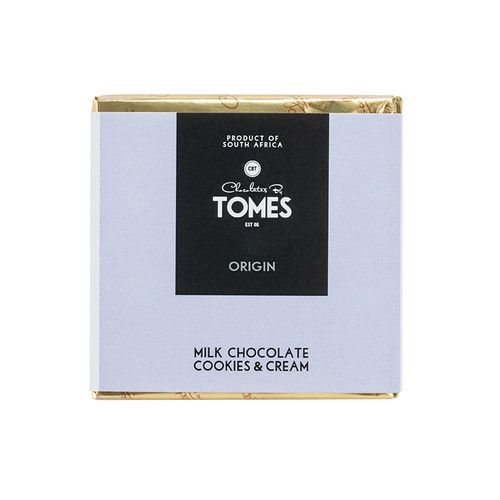 30g Tomes Origin Milk Chocolate Cookies & Cream | Chocolatesbytomes