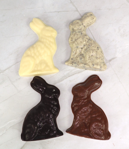 Milk, Dark, White or Cookies and Cream 3" Bunny | aldermanschocolate