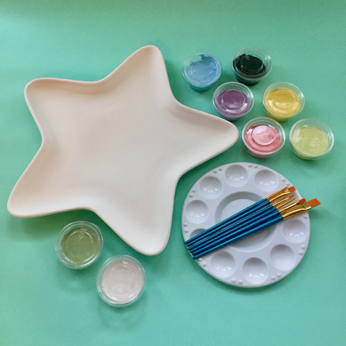 Paint at Home Large Star Plate Kit | Creative Biscuit