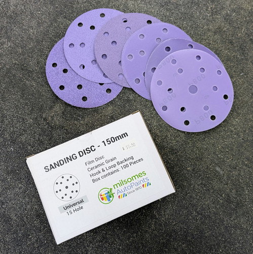Box 6" 150mm Orbital Velcro Hook & Loop Discs | milsomesautopaints